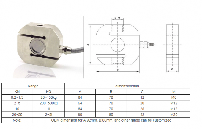 5 Ton Round Tension S Type Load Cell For Electronic Weighing Devices
